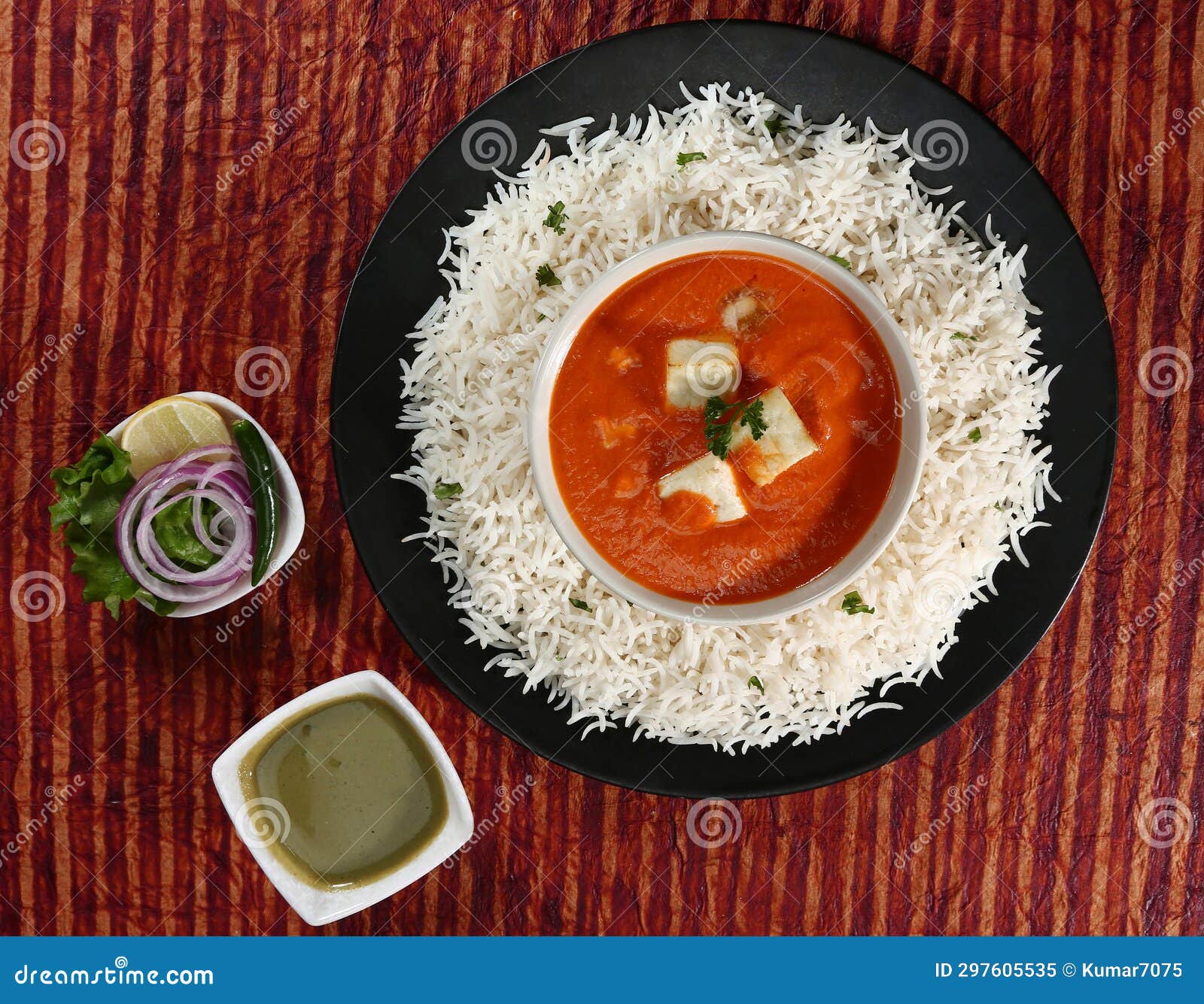 Shahi Paneen and Rice, Indian Dish Stock Image - Image of cottage ...