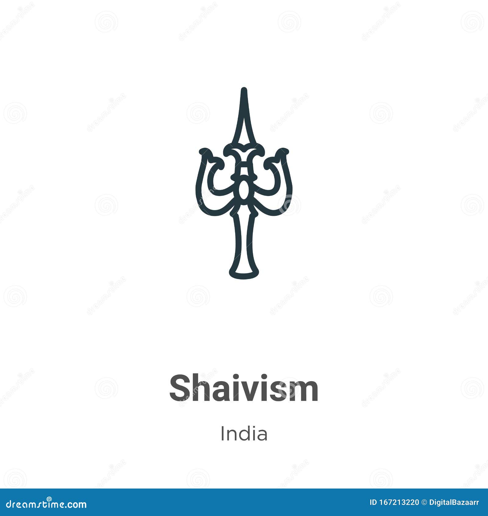 Shaivism Icon In Different Style Vector Illustration. Two Colored And ...