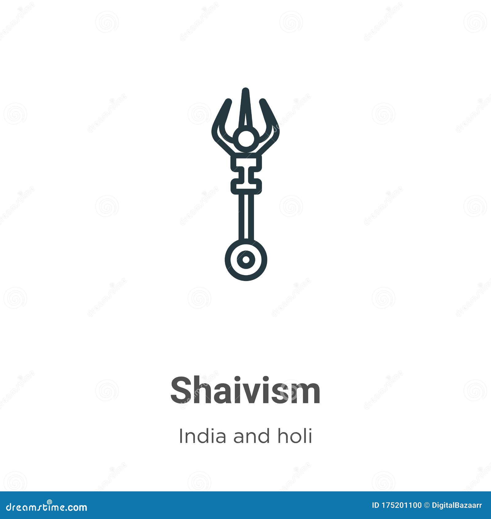 Shaivism Outline Vector Icon. Thin Line Black Shaivism Icon, Flat ...