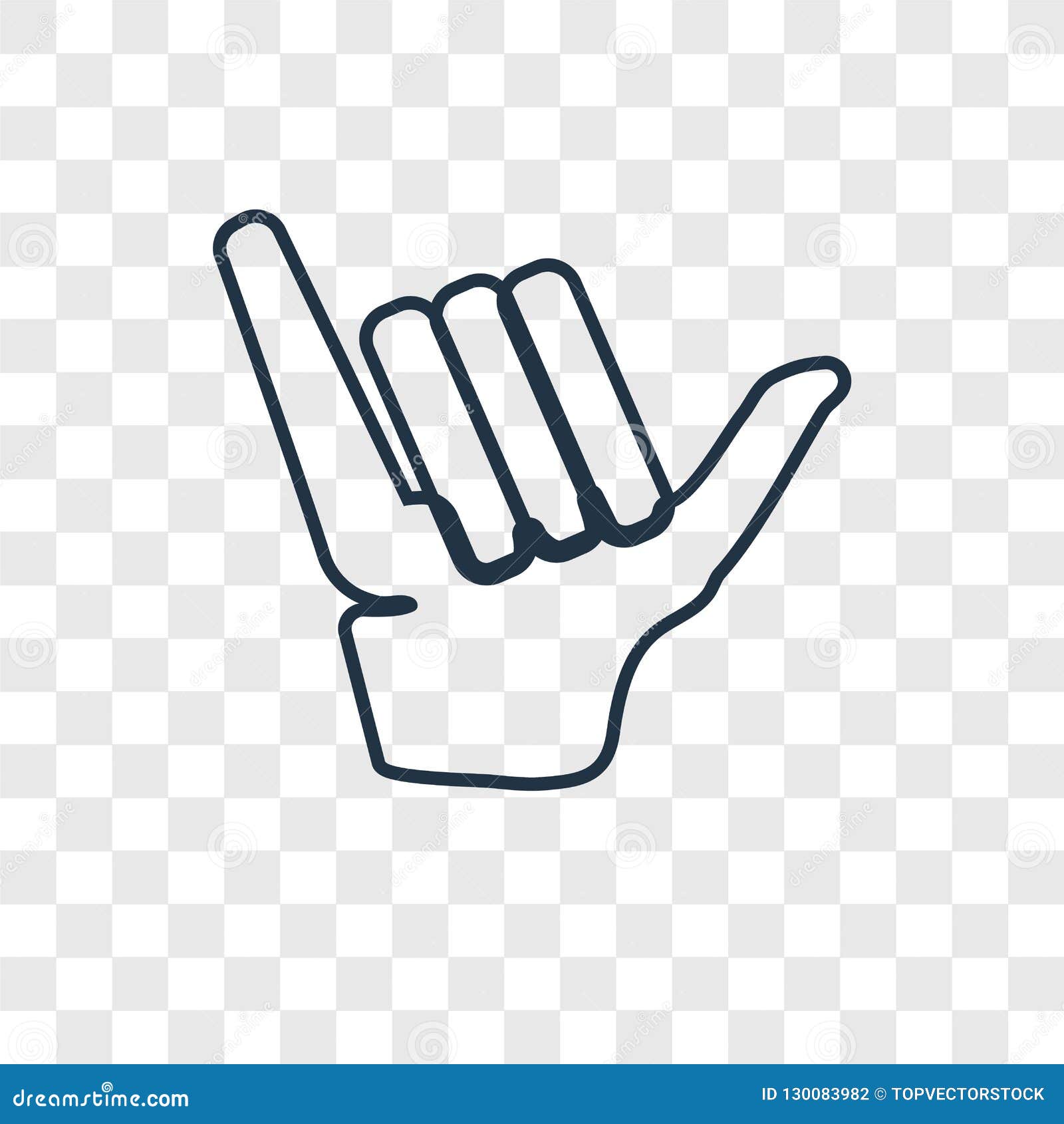 Shaka Concept Vector Linear Icon Isolated on Transparent Background ...