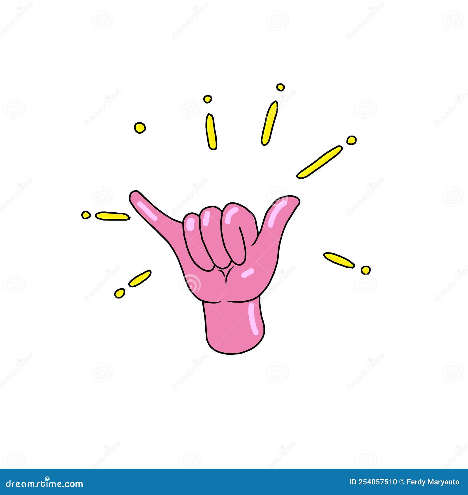 Shaka Hand Gesture Icon Image Stock Illustration - Illustration of ...