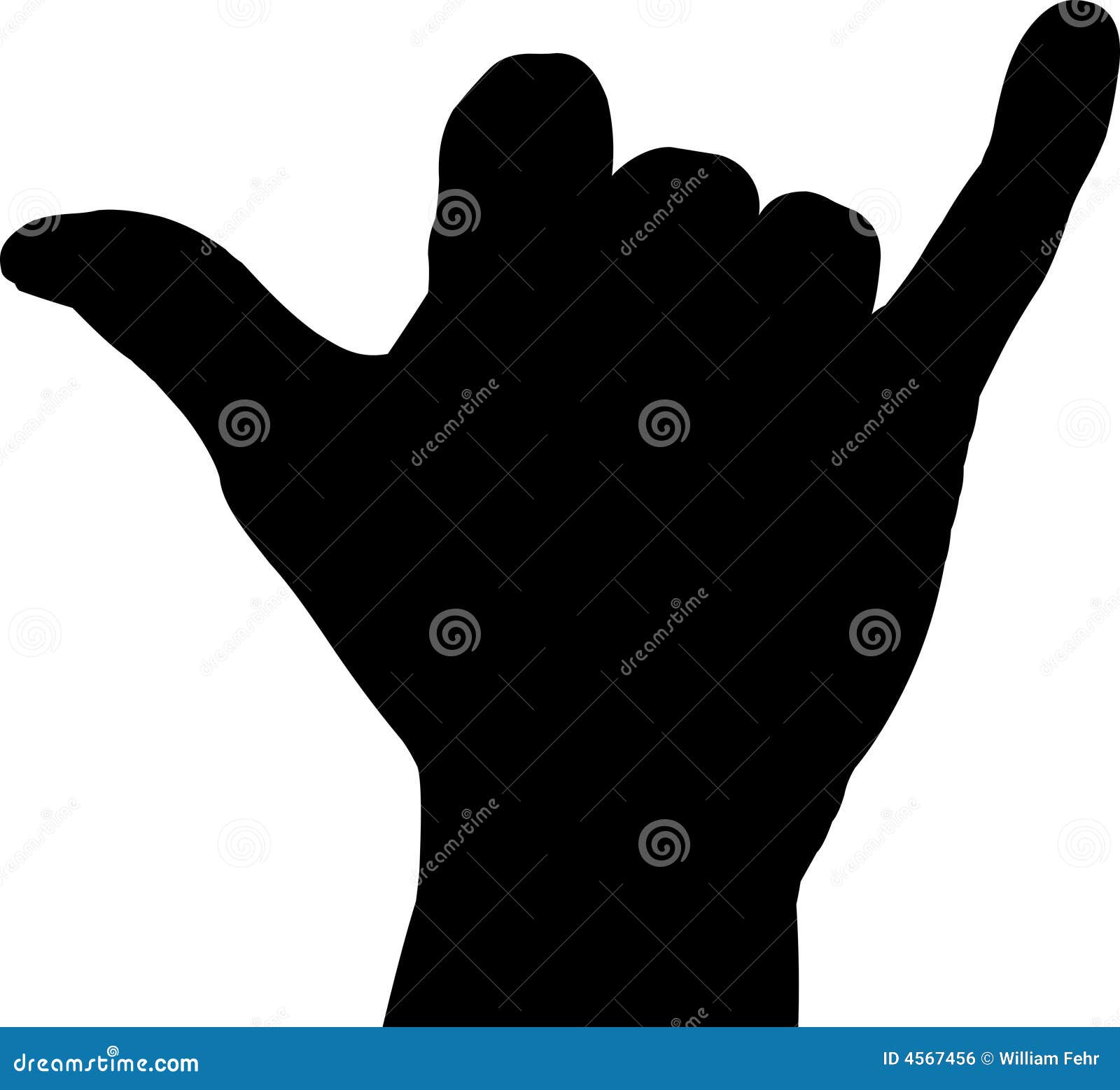 Shaka Hand Surf Sign Vector.Cartoon Hang Loose Hand Gestures.Surfing ...