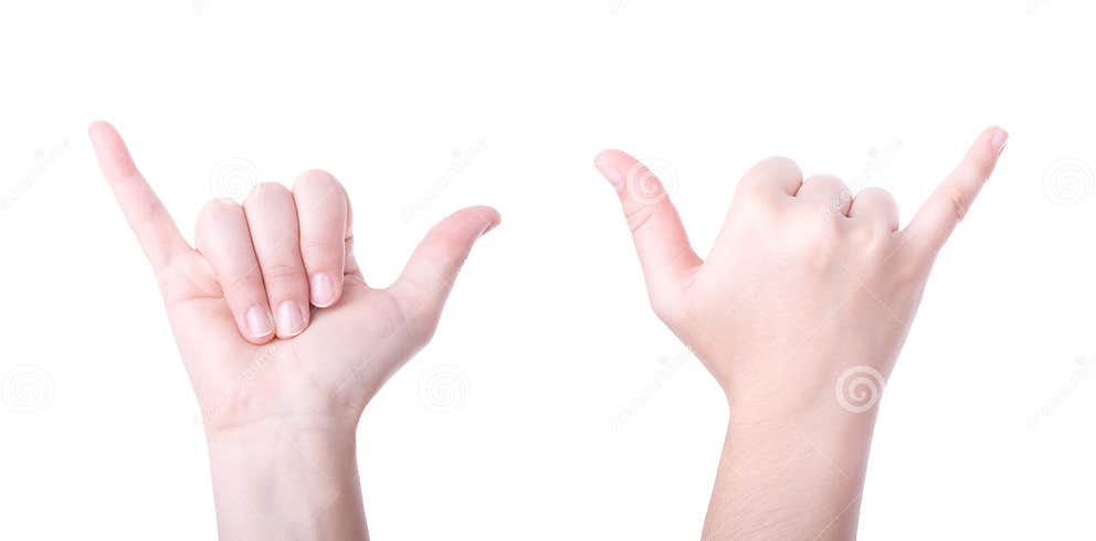 Shaka hand sign stock image. Image of female, woman, hawaii - 5761491