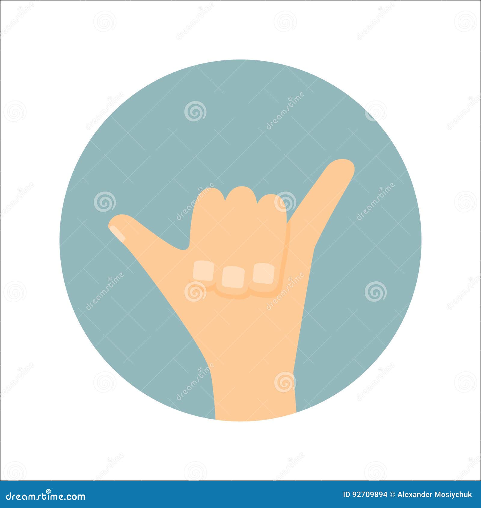 Shaka - Surfing Hand Gesture With Vintage Sunburst. Vector ...