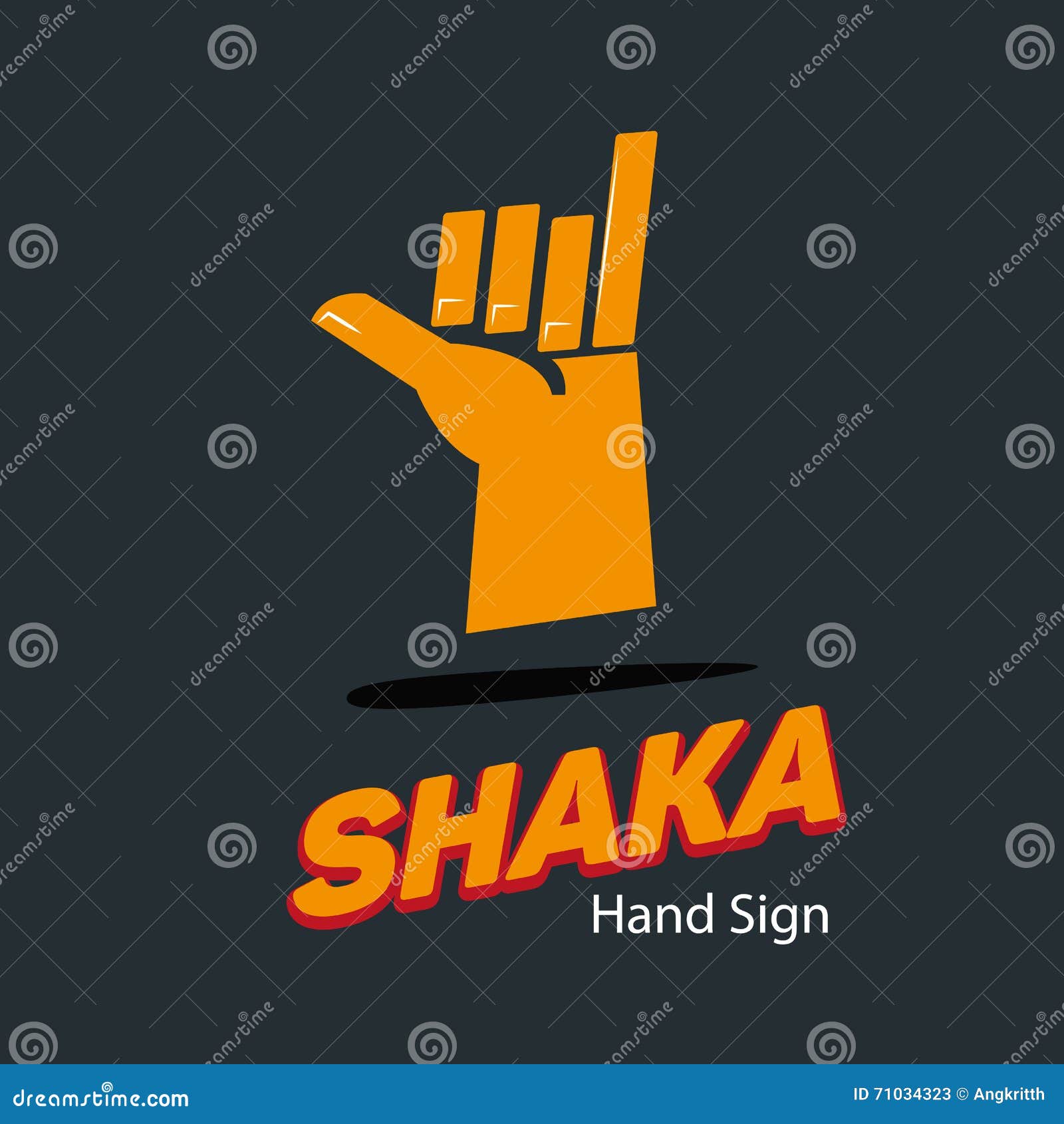 Shaka Hand Symbol. Hand Sign Concept Royalty-Free Cartoon ...