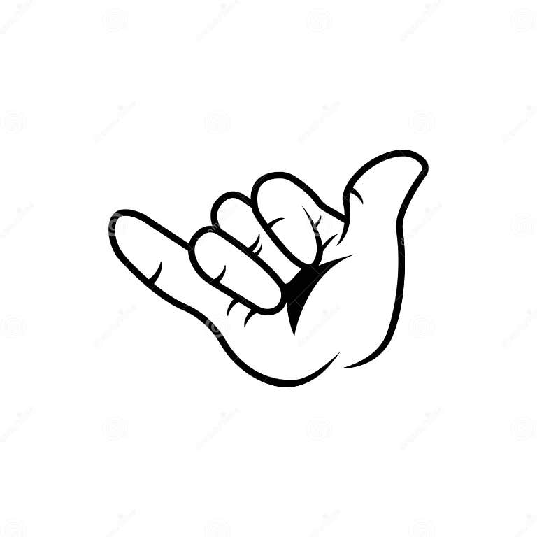 Shaka Hands Icon Logo, Vector Design Stock Illustration - Illustration ...
