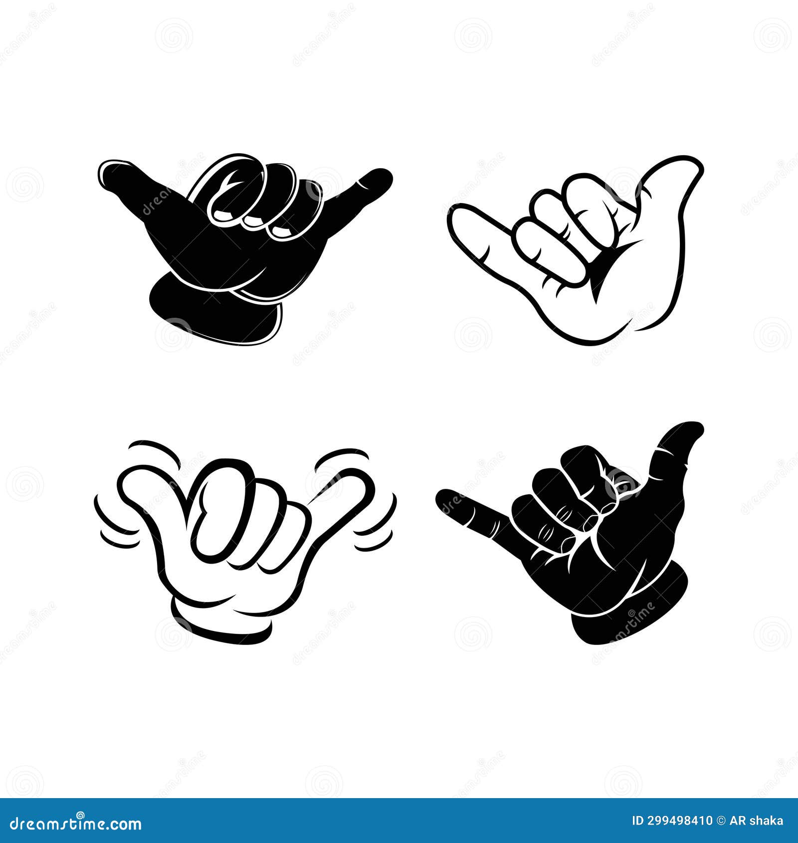 Shaka Hands Icon Logo, Vector Design Stock Illustration - Illustration ...