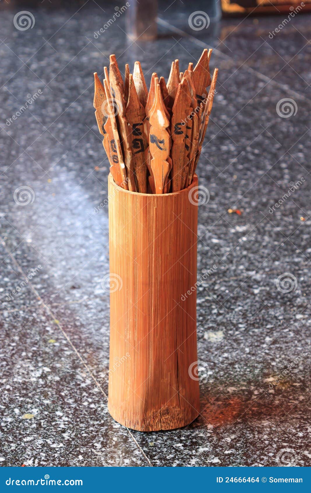 Shake Bamboo Stick for Fortune Tell Stock Photo - Image of prayer ...