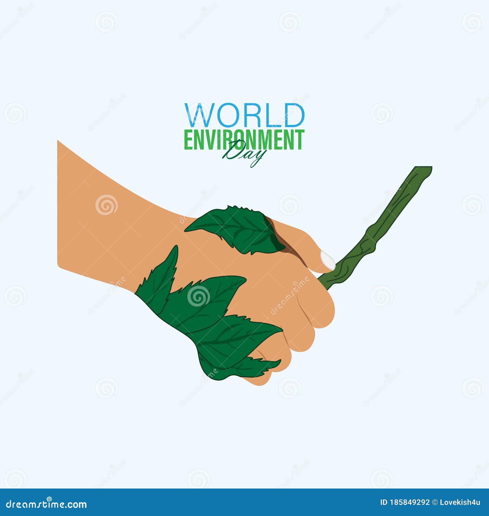 World Environment Day Theme Human Shaking Hand with Nature Stock Vector ...