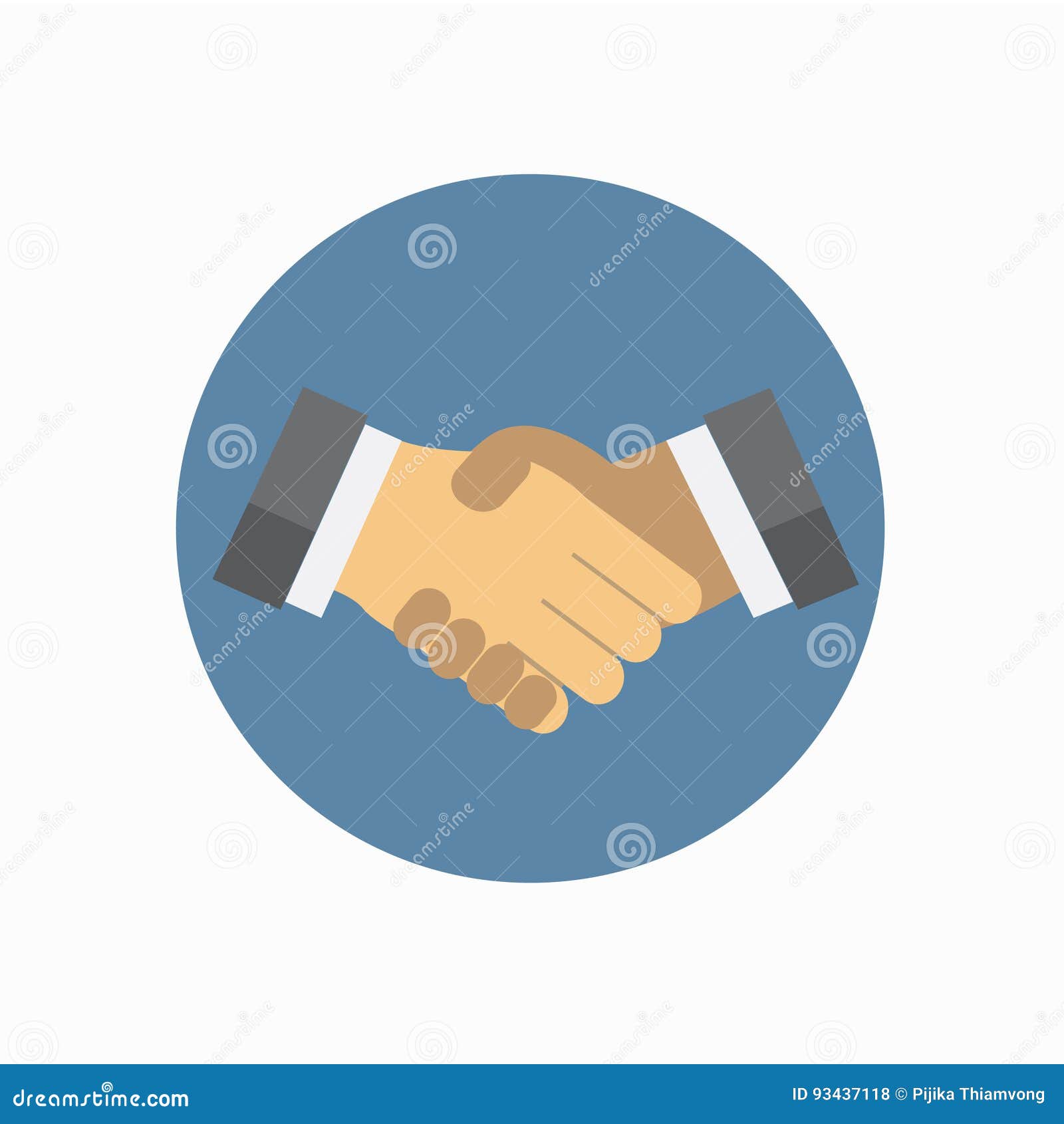Shake hand flat icon stock vector. Illustration of shake - 93437118