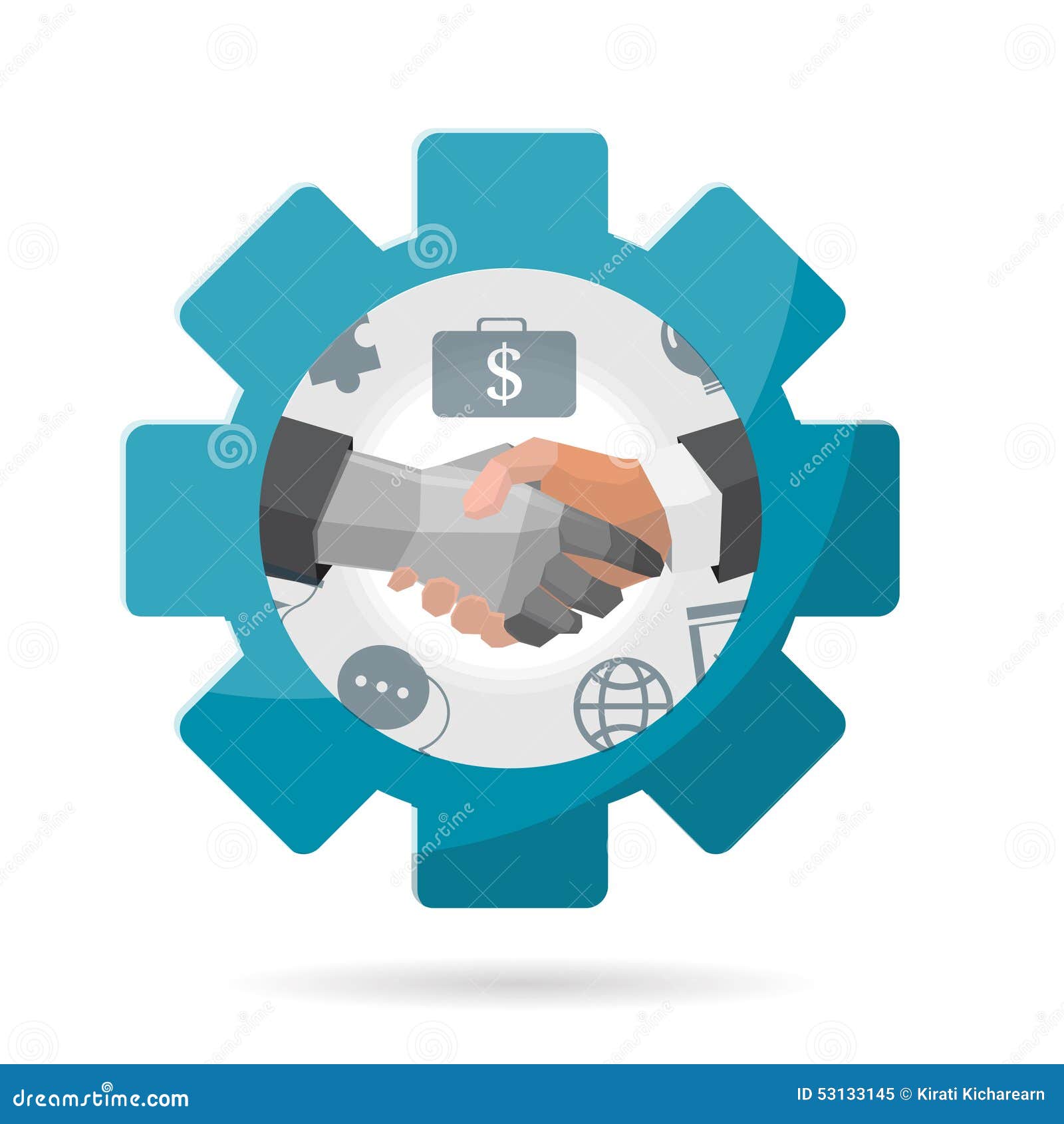 Hand, Gear Wheel, Gears, Mechanics Cartoon Vector | CartoonDealer.com ...