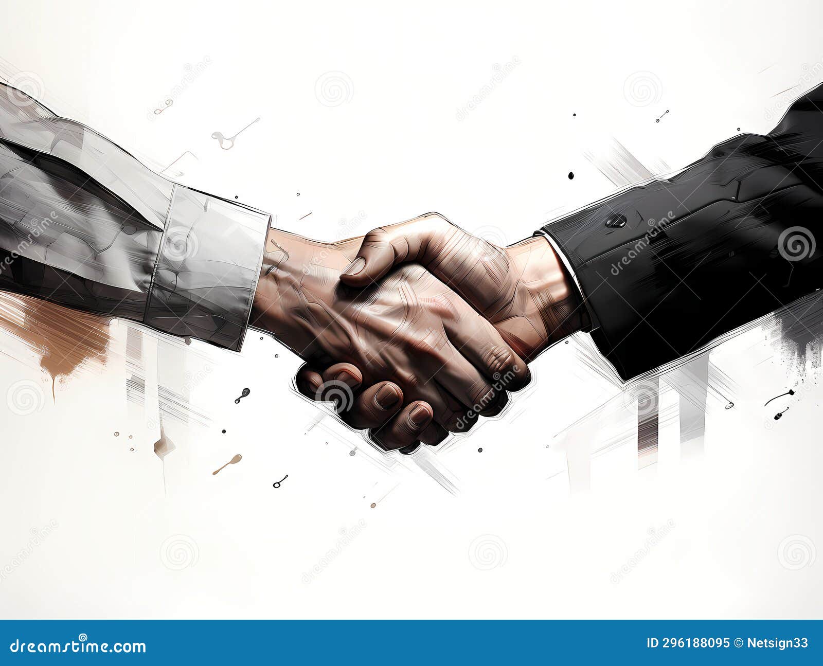 Shake Hands in Hand-drawn Style Stock Image - Image of people, greeting ...