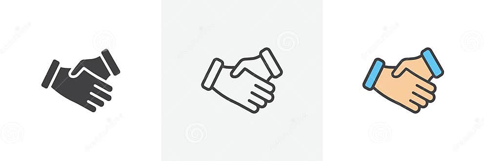 Shake Hands Icon Vector Set on White Background Stock Illustration ...