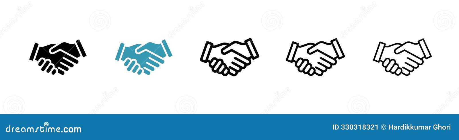 Shake Hands Icon Vector Set on White Background Stock Vector ...