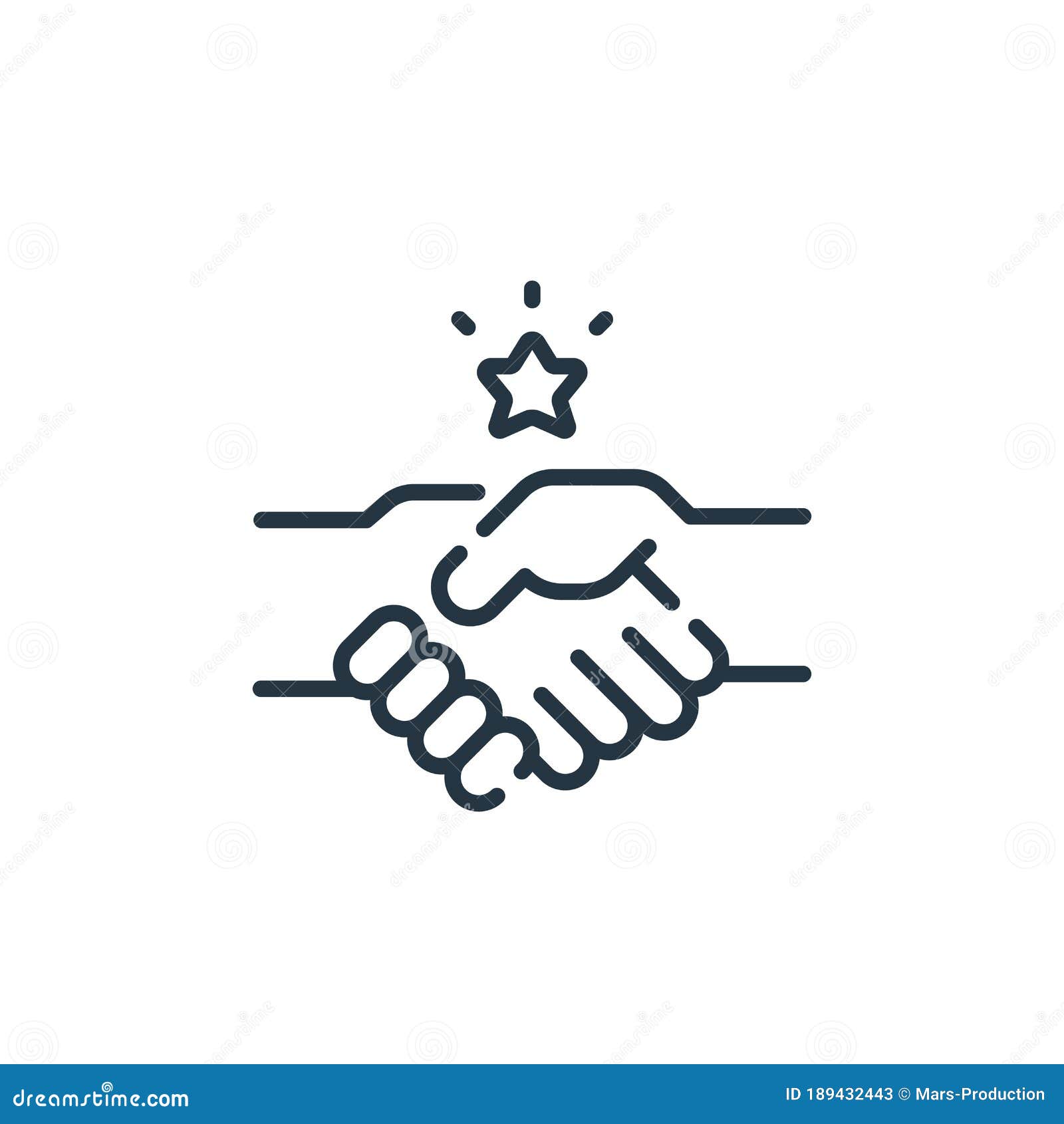 Shake Hands Vector Icon on White Background. Outline, Thin Line Shake ...
