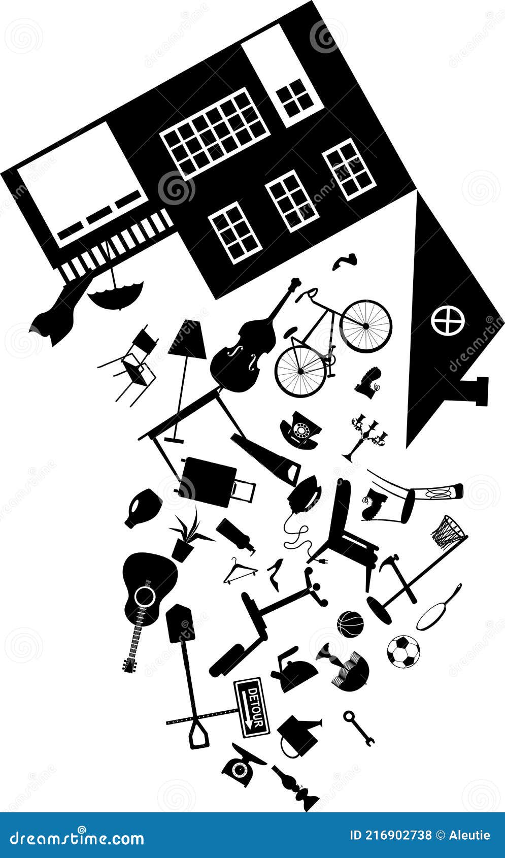 Shake this house stock vector. Illustration of hoarding - 216902738