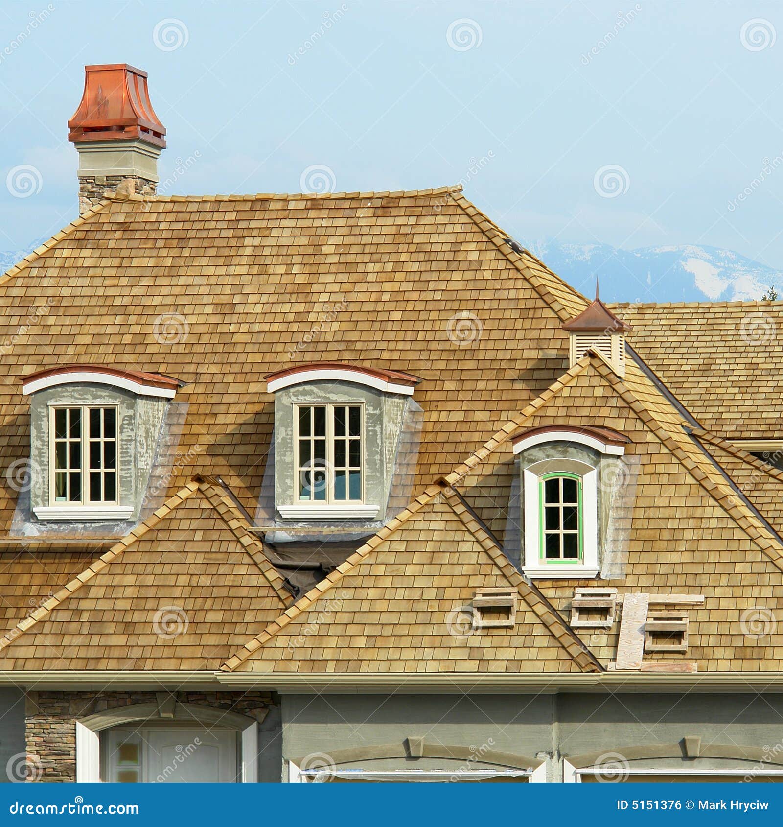 Shake Roofing New Home House Stock Photo - Image of million, entrance ...