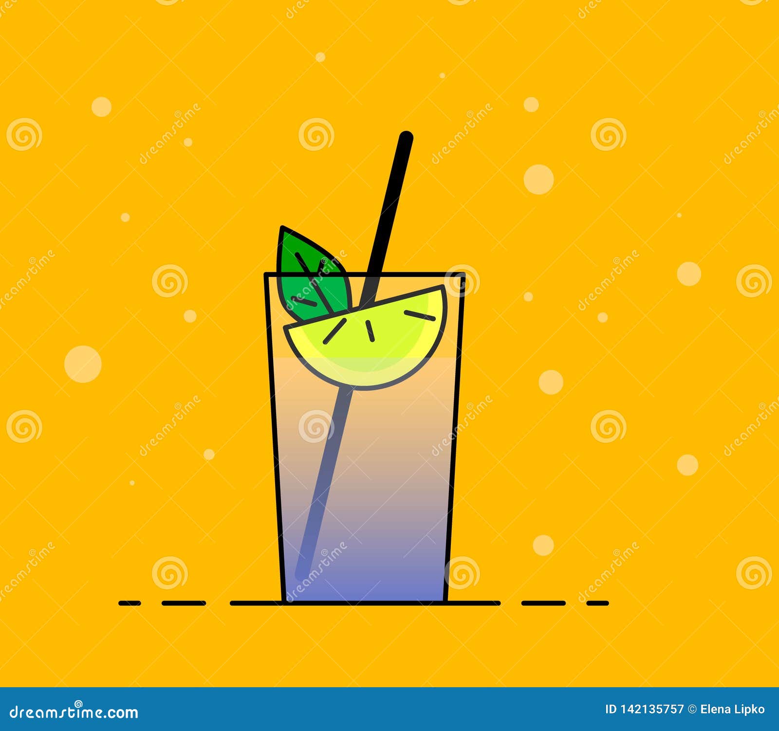 Shake Vector Illustration in Flat Style. Colorful Drink Icon. Stock ...