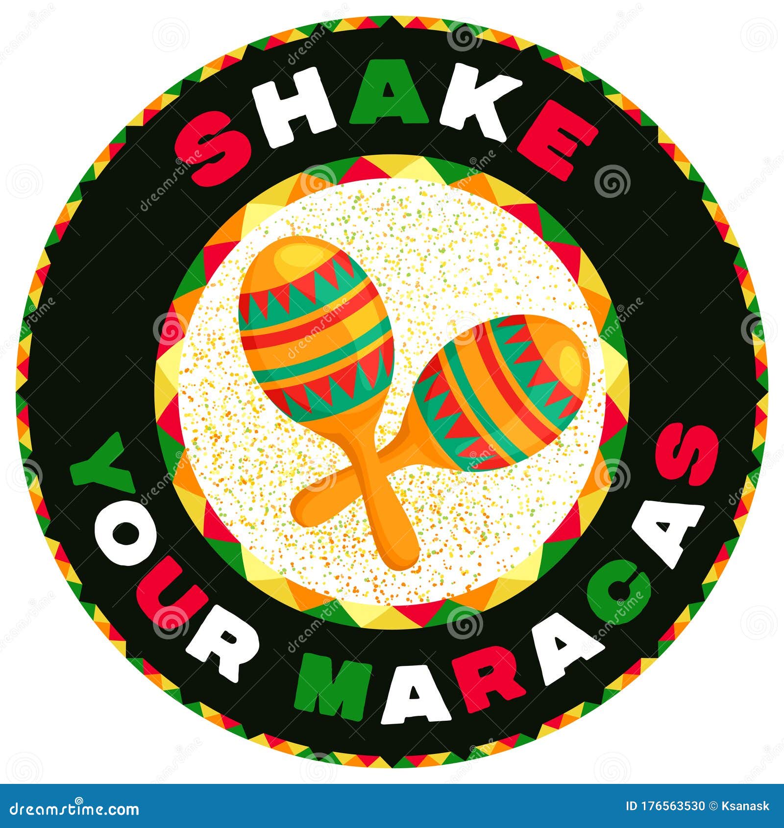 Shake Your Maracas Festive Label. Stock Vector - Illustration of ...