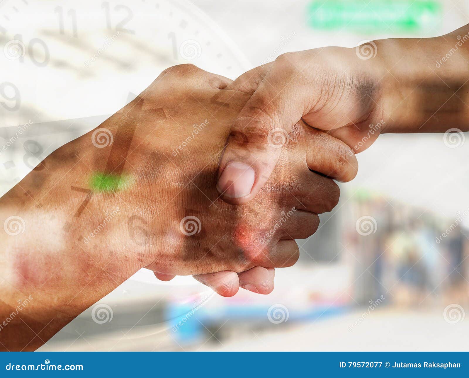 Shakehand Of Lawyer And Business Woman Sitting Behind Desk With ...