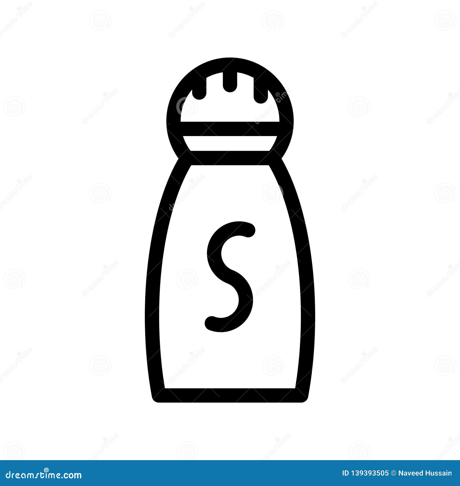 Shaker Thin Line Vector Icon Stock Vector - Illustration of salt ...