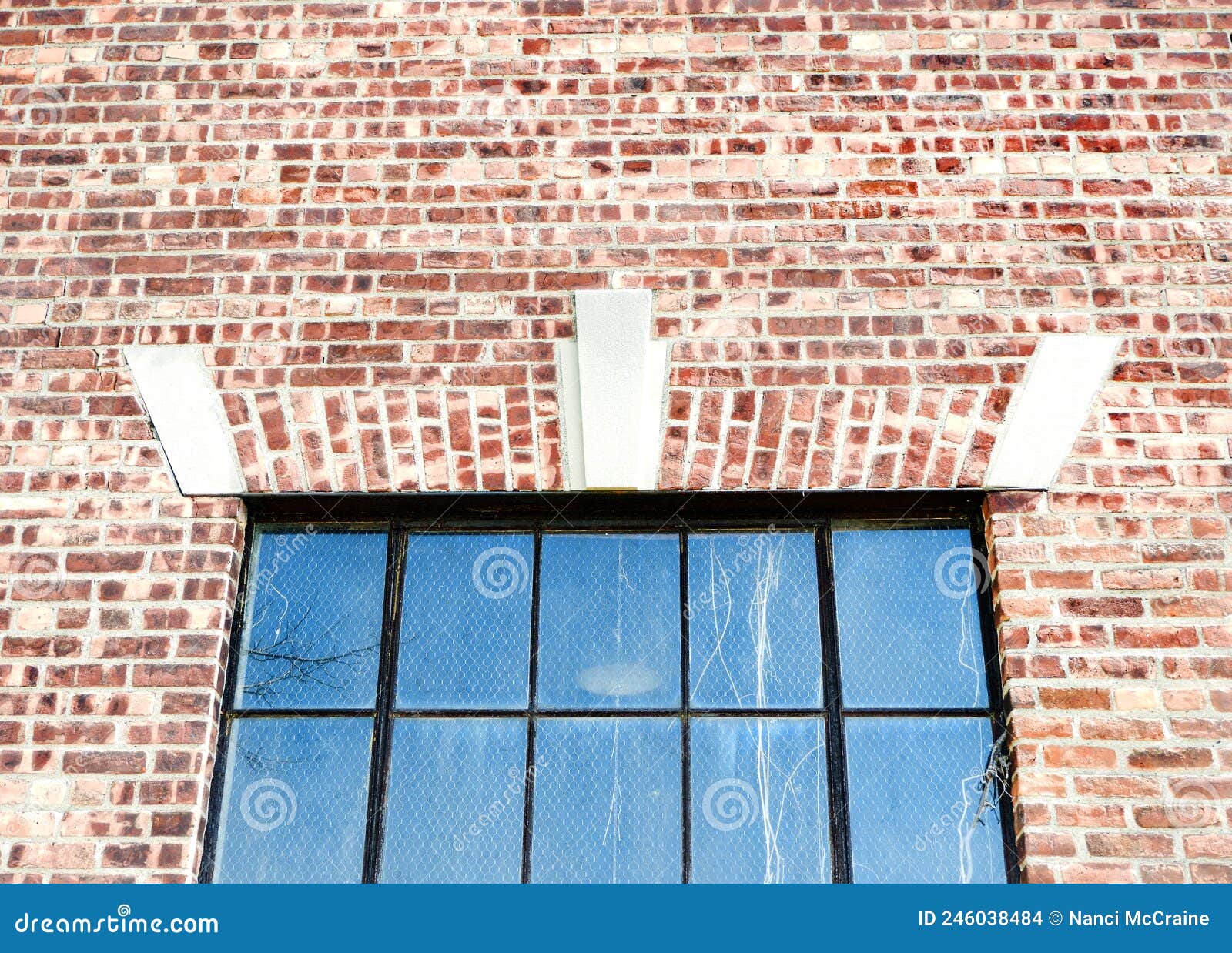Shaker Window Brick and Stone Lintel Watervliet Stock Photo - Image of ...