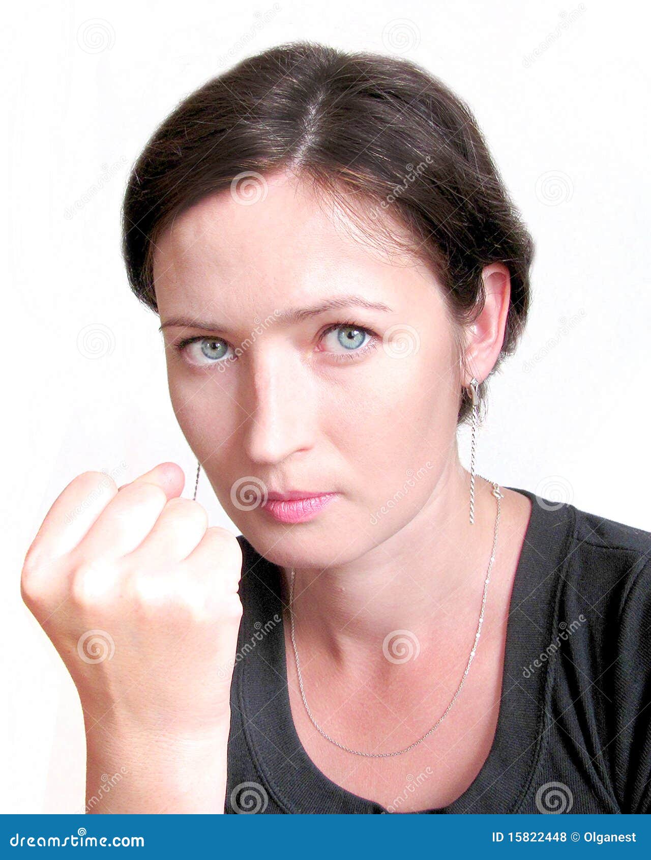 Shakes a fist(2) stock photo. Image of toughness, girl - 15822448
