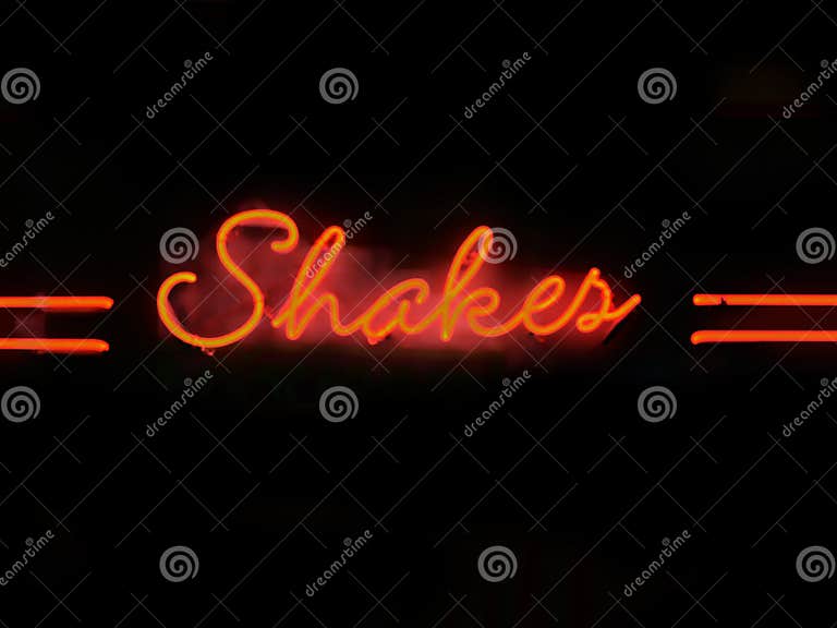 Shakes neon sign stock image. Image of diner, shakes - 19043999