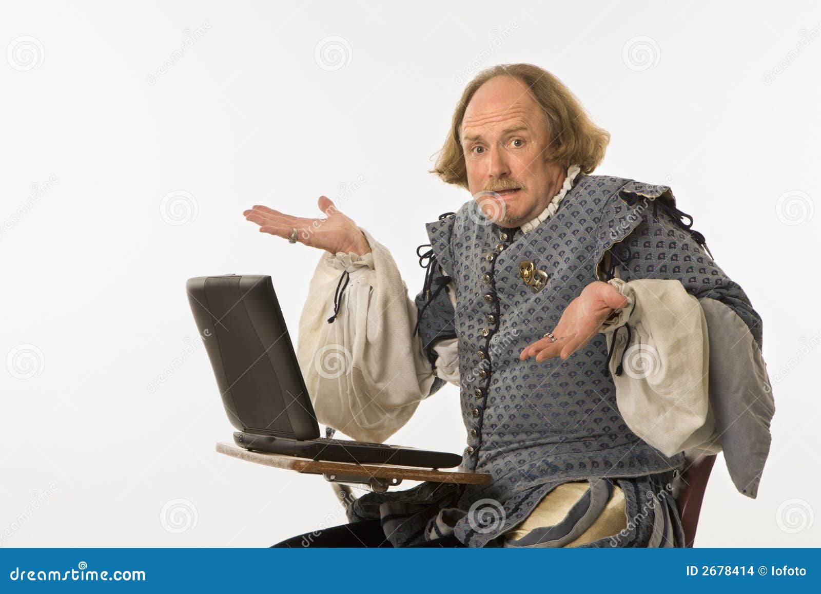 Shakespeare with computer. stock photo. Image of frustration - 2678414