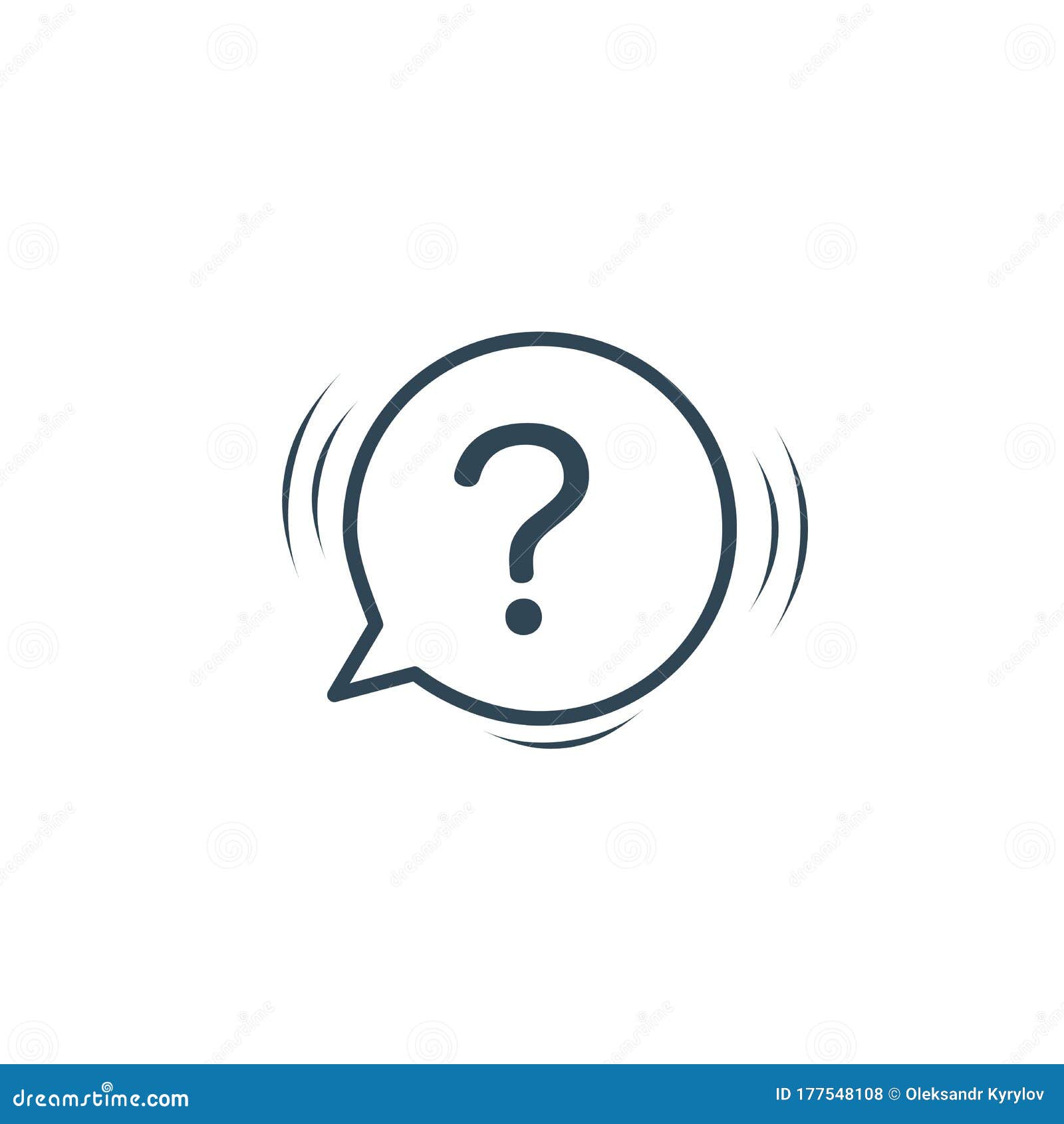 Shaking Chat Bubble and Question Mark. FAQ Icon Woth Chat Bubble ...
