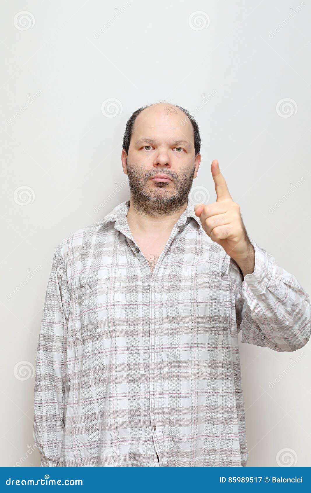 Shaking Finger Man stock image. Image of sign, bald, hand - 85989517