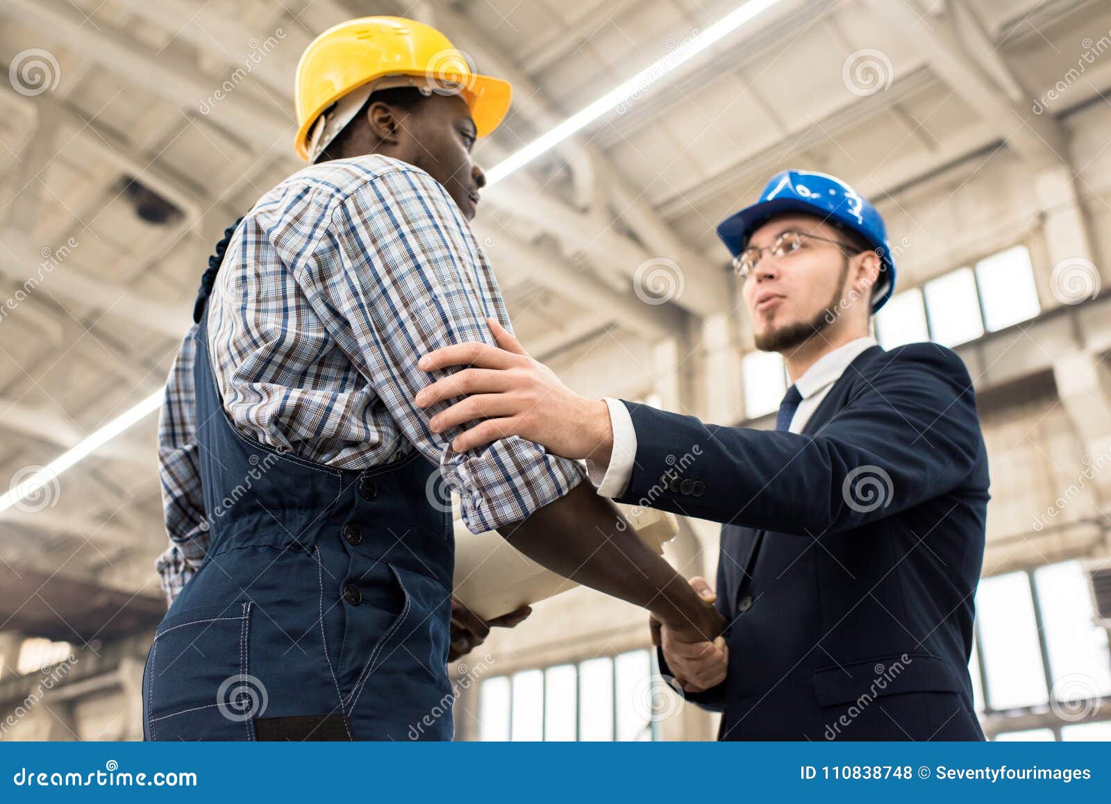 Shaking Hand of Hard-Working Machine Operator Stock Photo - Image of ...
