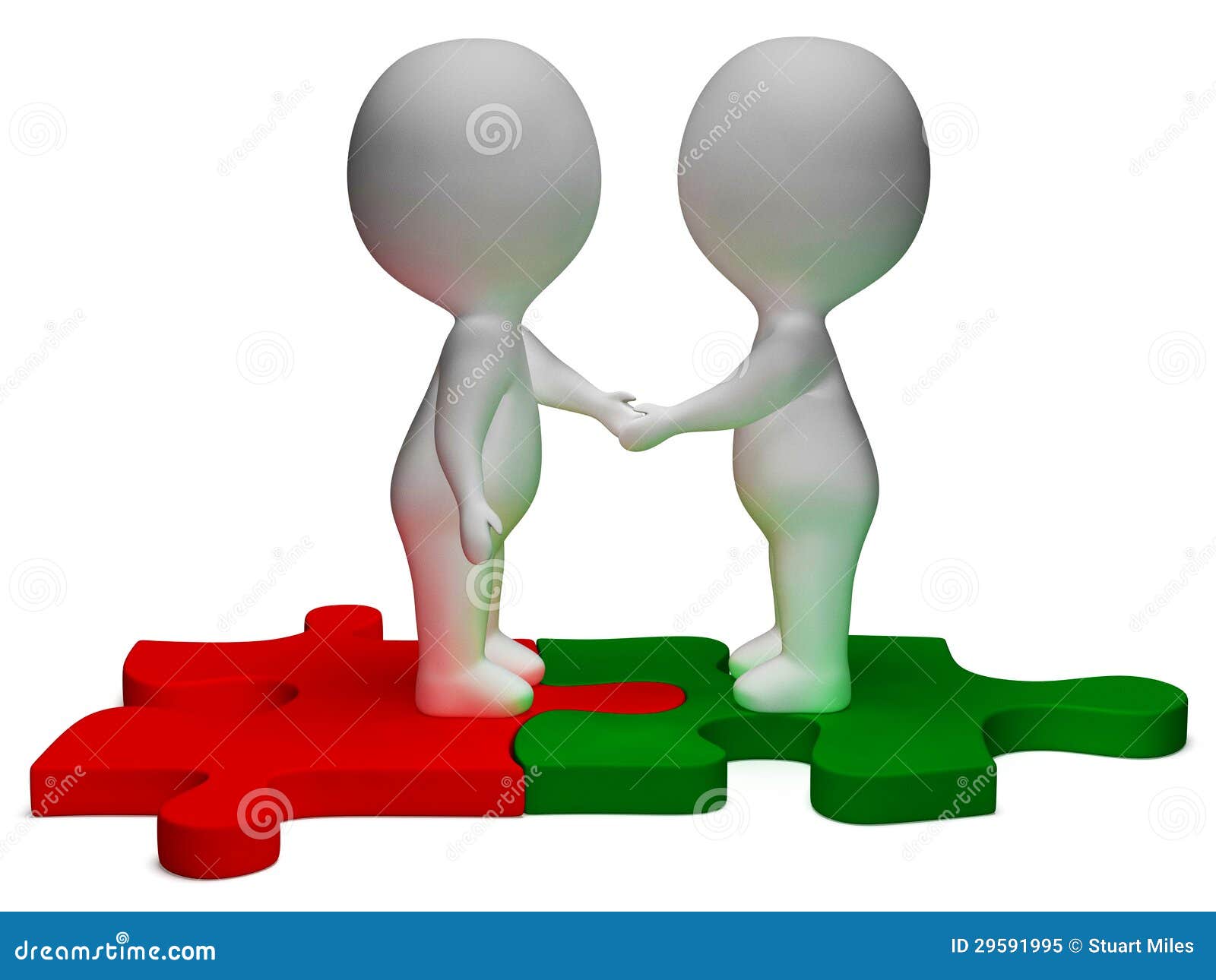 Shaking Hands 3d Characters Shows Partners and Friendship Stock ...