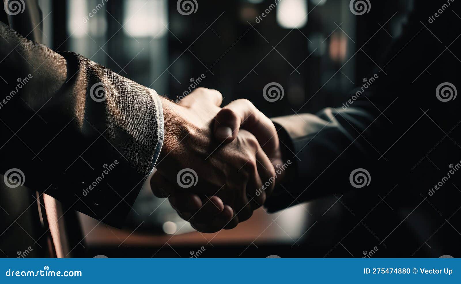 Shaking Hands at the Conclusion of a Business Deal. Generative AI Stock ...