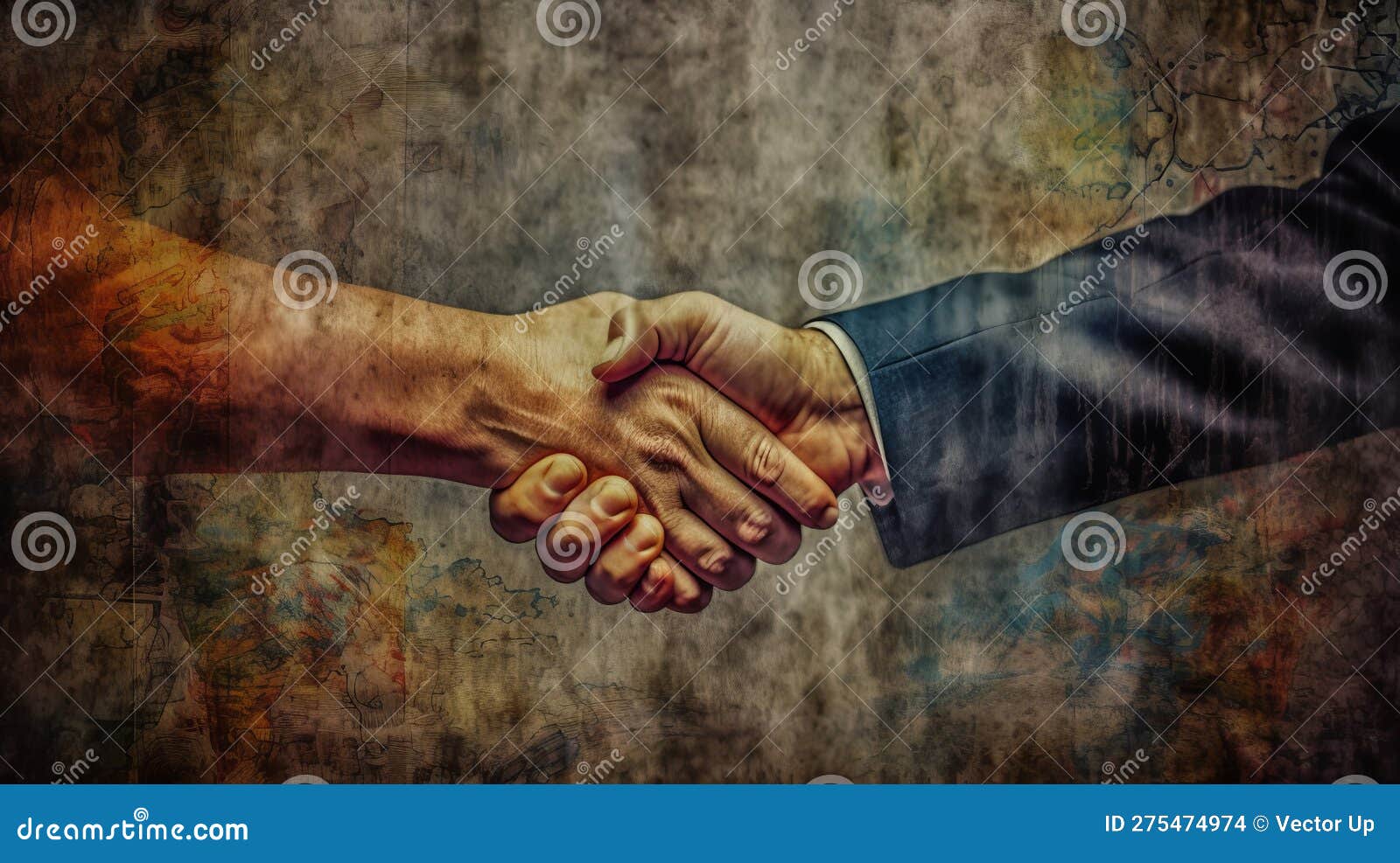 Shaking Hands at the Conclusion of a Business Deal. Generative AI Stock ...