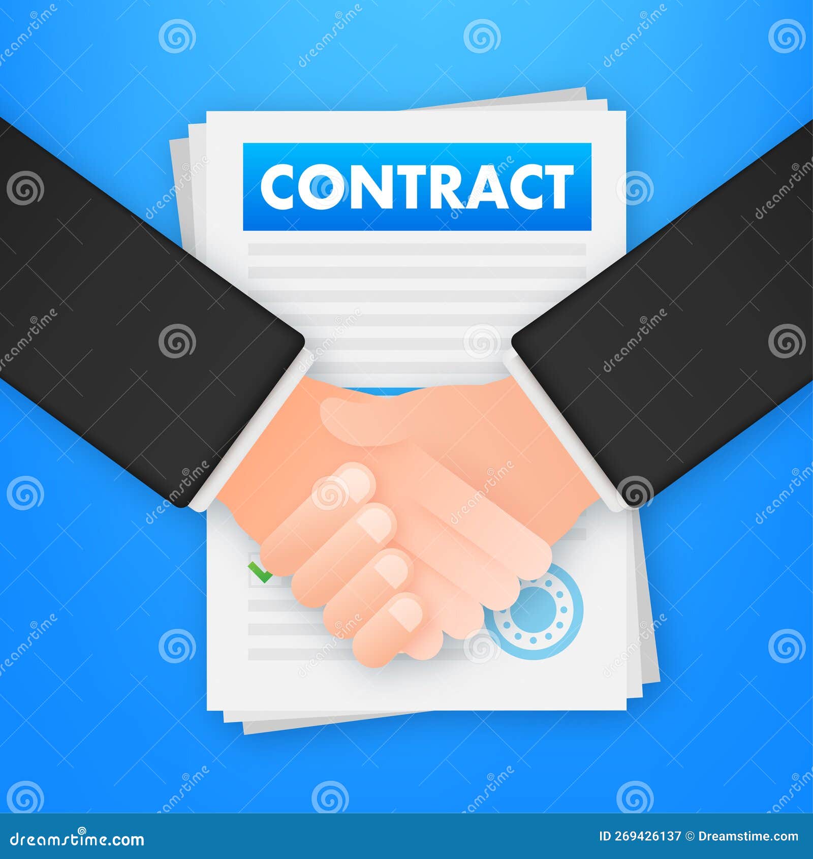 Shaking Hands. Contract Agreement. Successful Transaction. Vector Stock ...