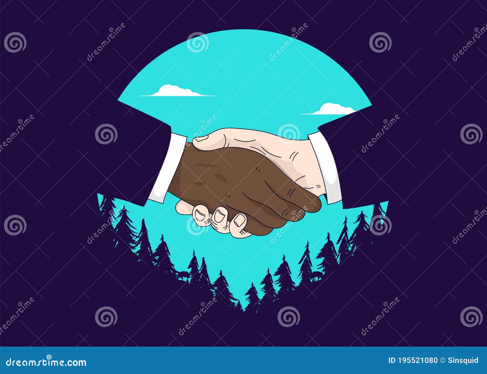 Diversity Handshake - People Of Different Colour Shaking Hands Cartoon ...