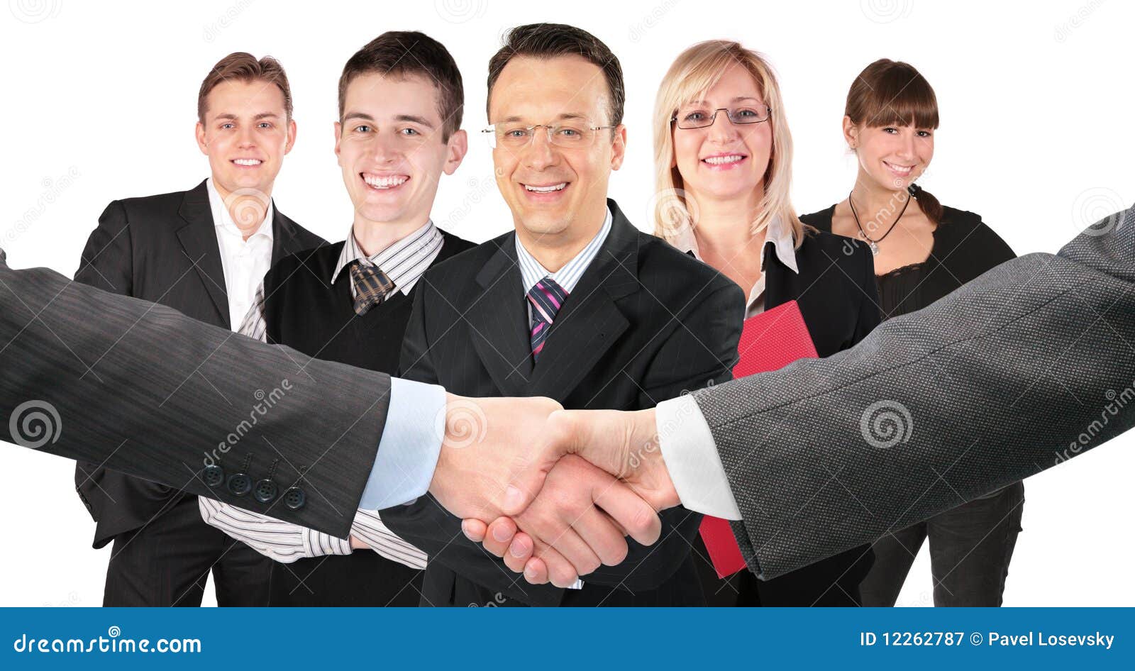 Shaking Hands and Five Business Group Collage Stock Image - Image of ...