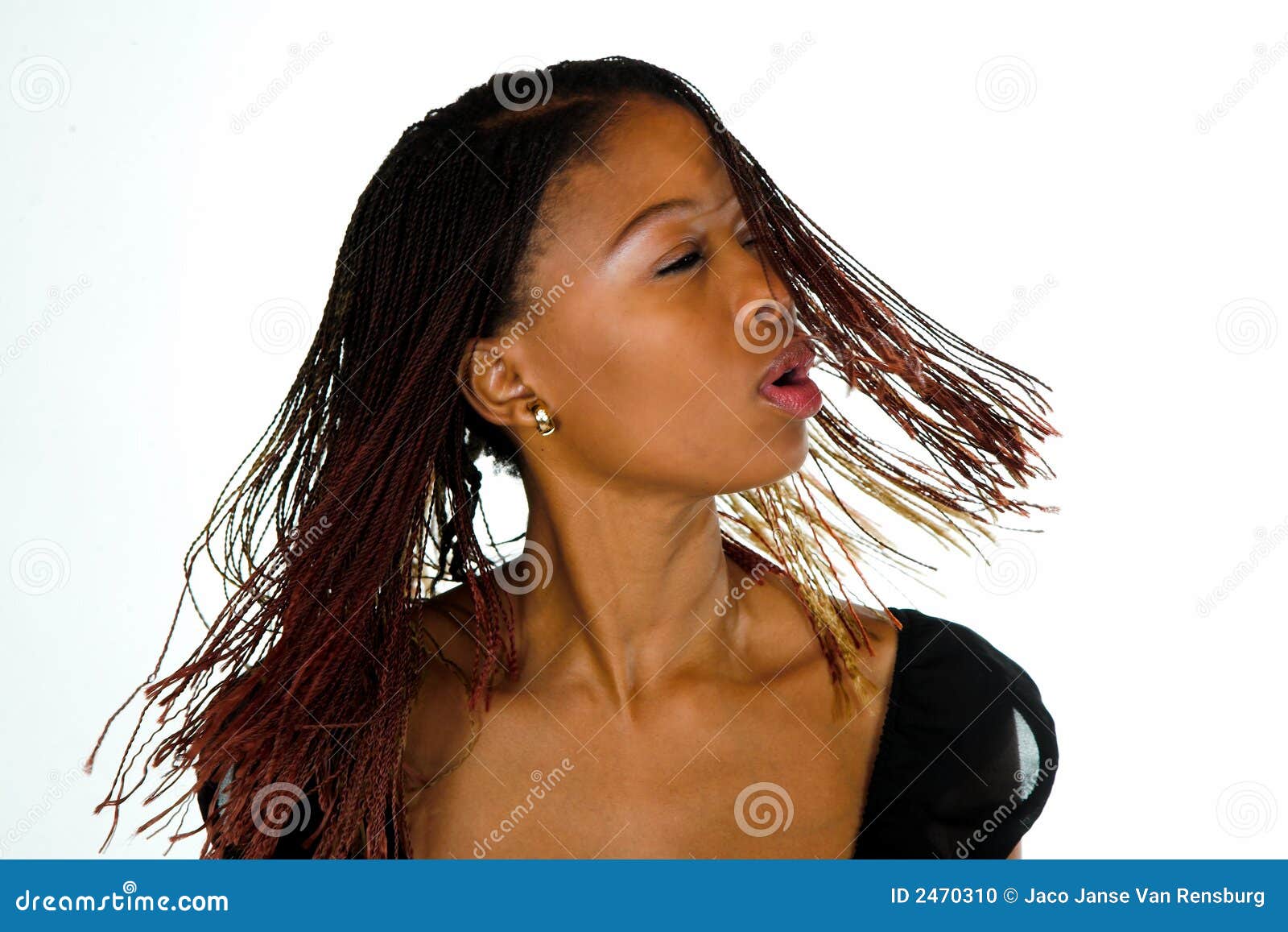 Shaking her dreadlocks stock photo. Image of black, ground - 2470310