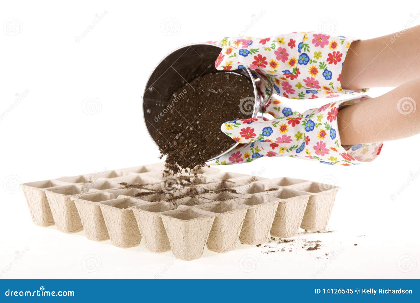 Shaking Soil into Eco-friendly Compost Pots Stock Image - Image of ...