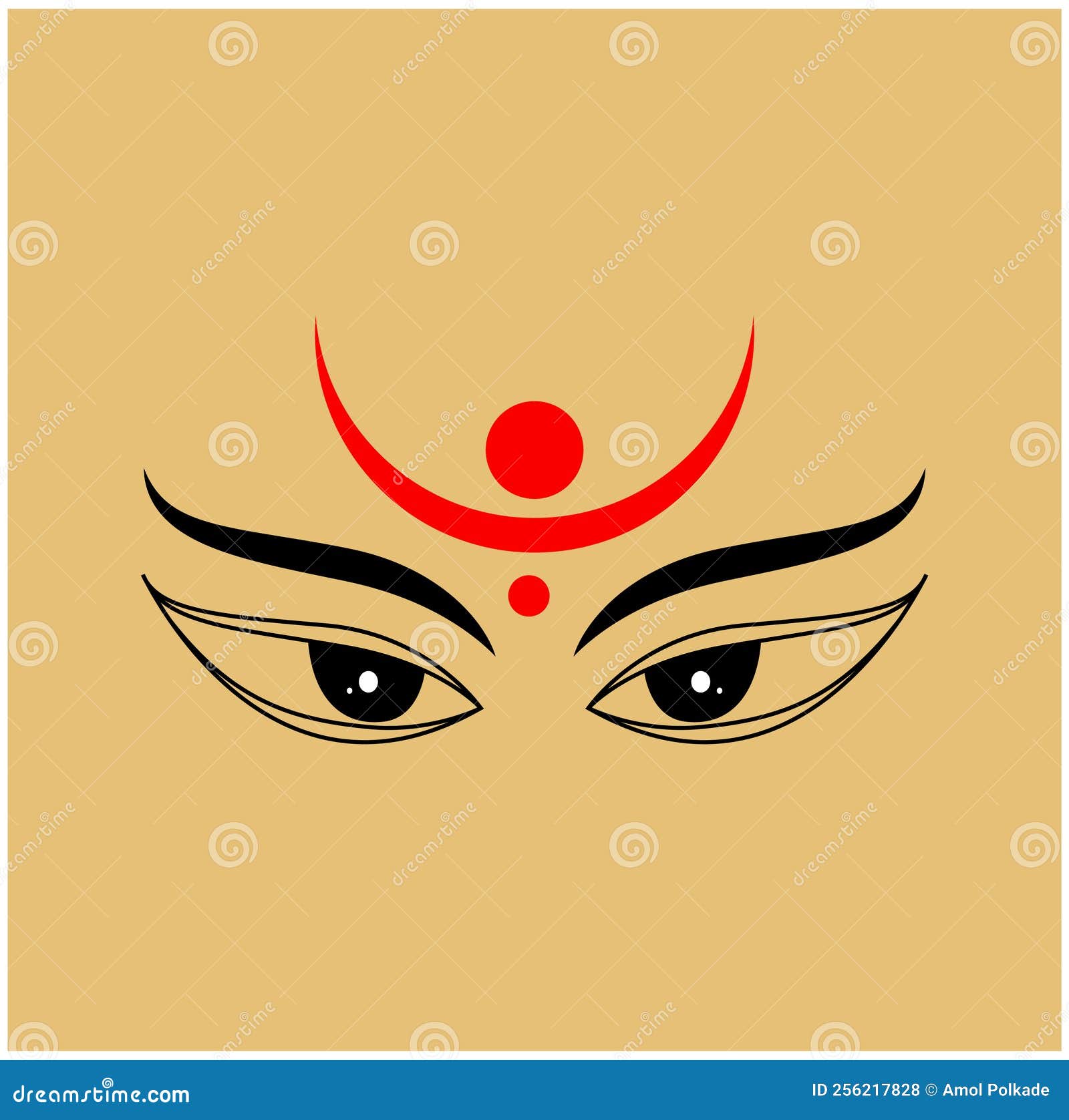 Shakti Face Icon. Lord Durga Face Illustration Stock Vector ...