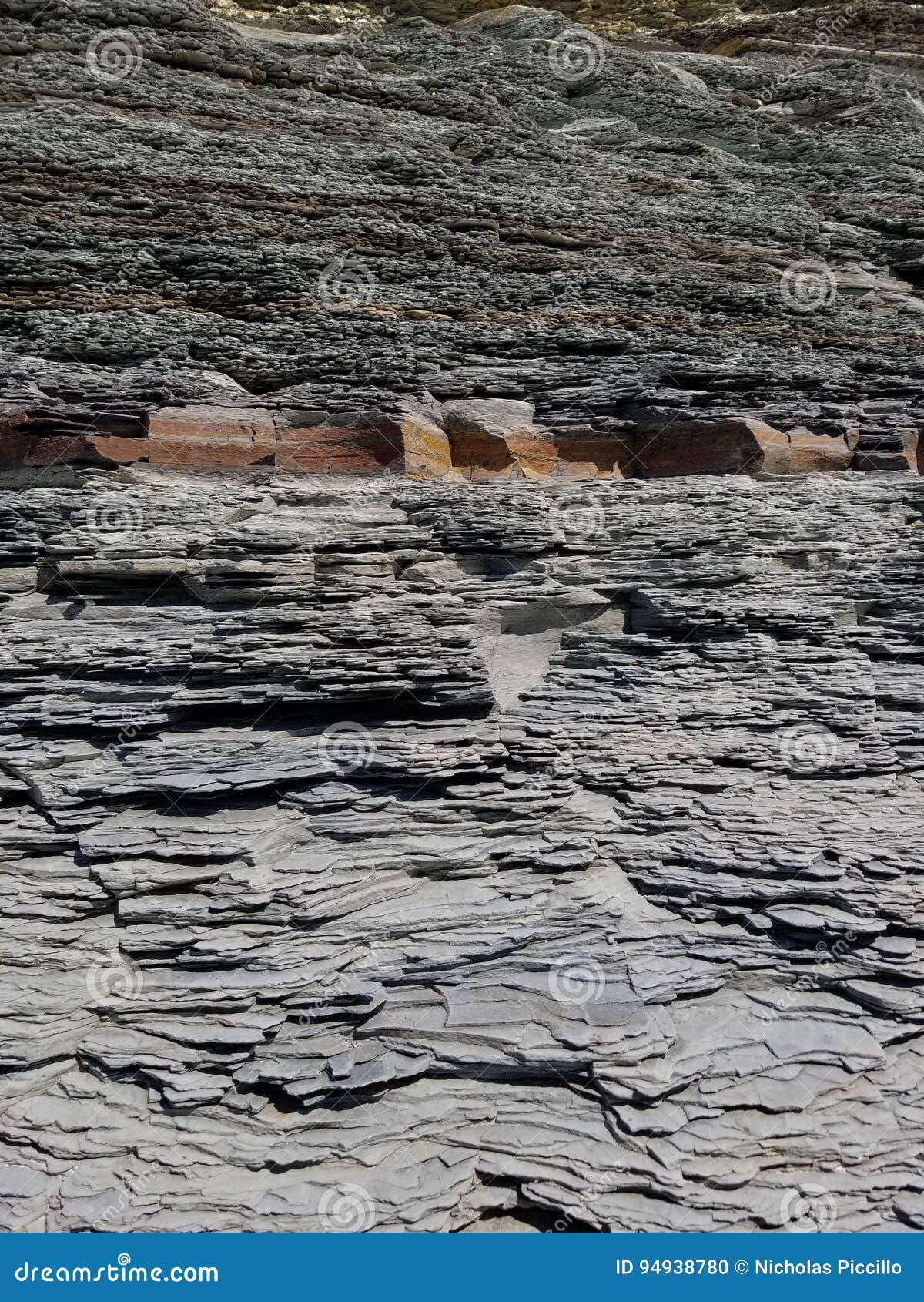 Shale Cliff stock photo. Image of sedimentary, layered - 94938780