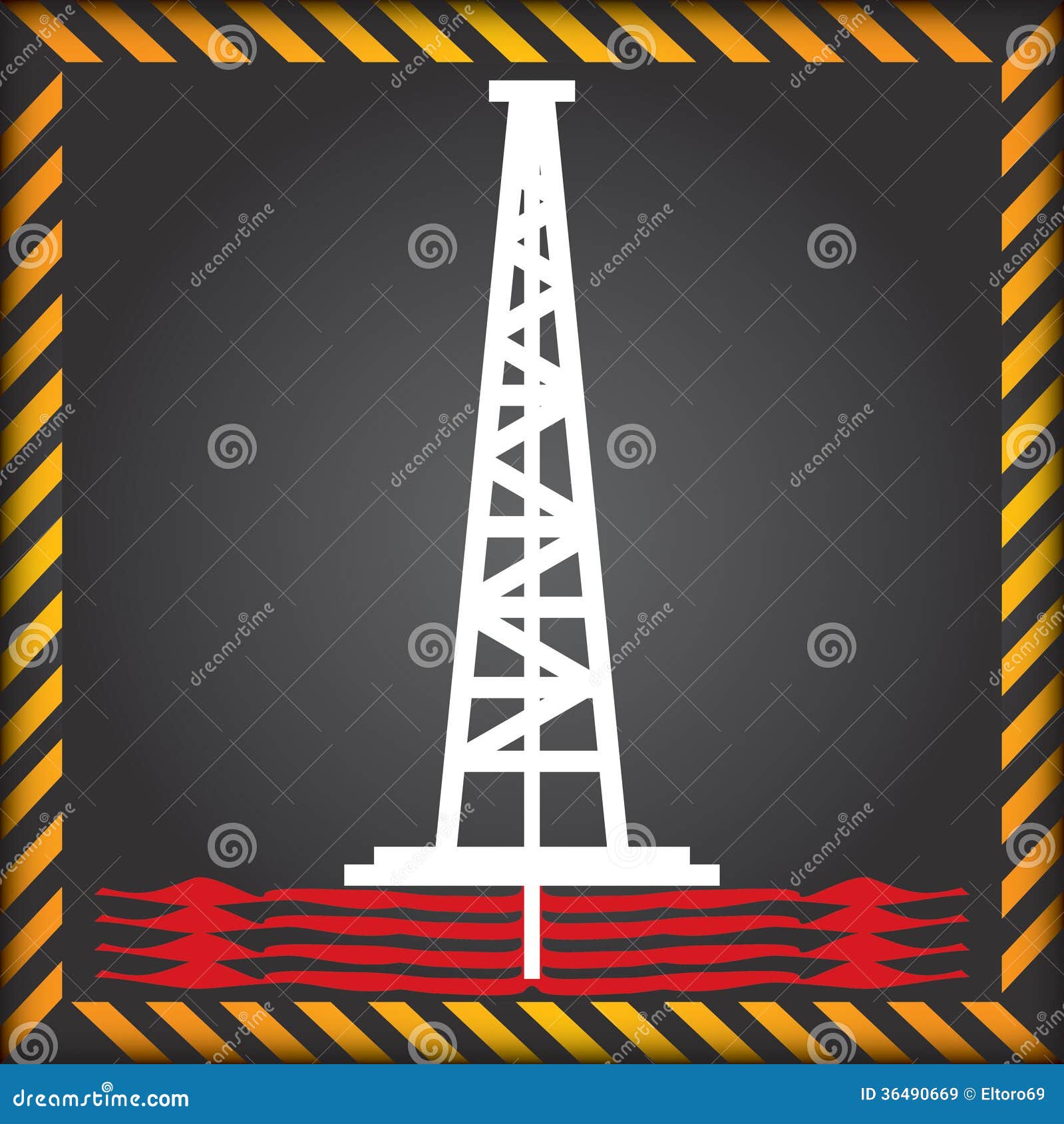 Fracking Oil Rig Symbol Vector Illustration | CartoonDealer.com #49428544