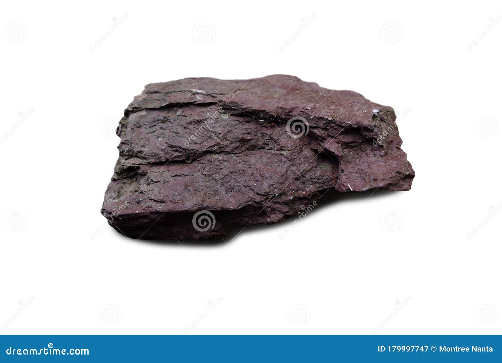 Shale Rock on a White Background. Stock Image - Image of carbon ...