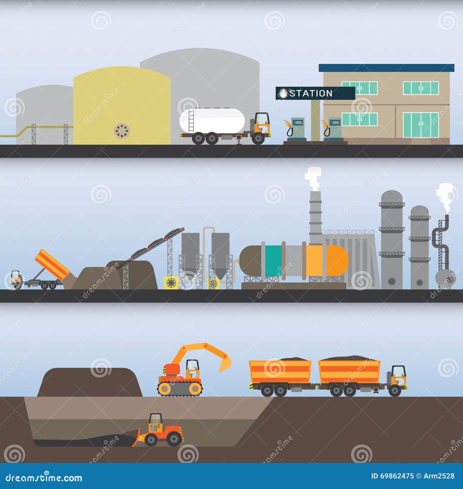Shale oil stock vector. Illustration of shipping, fire - 69862475