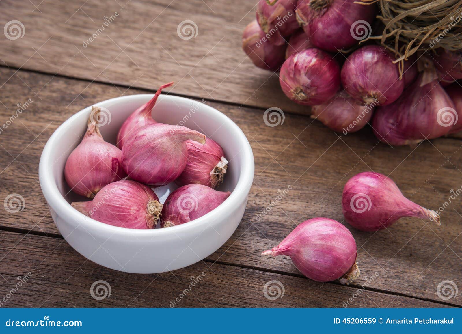 Shallot in white bowl stock image. Image of white, spice - 45206559