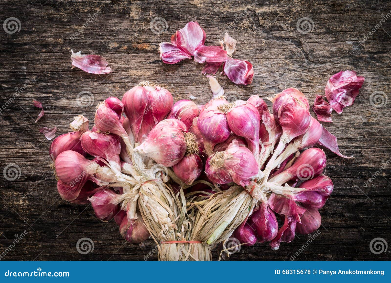 Shallot on the wood table. stock photo. Image of herb - 68315678