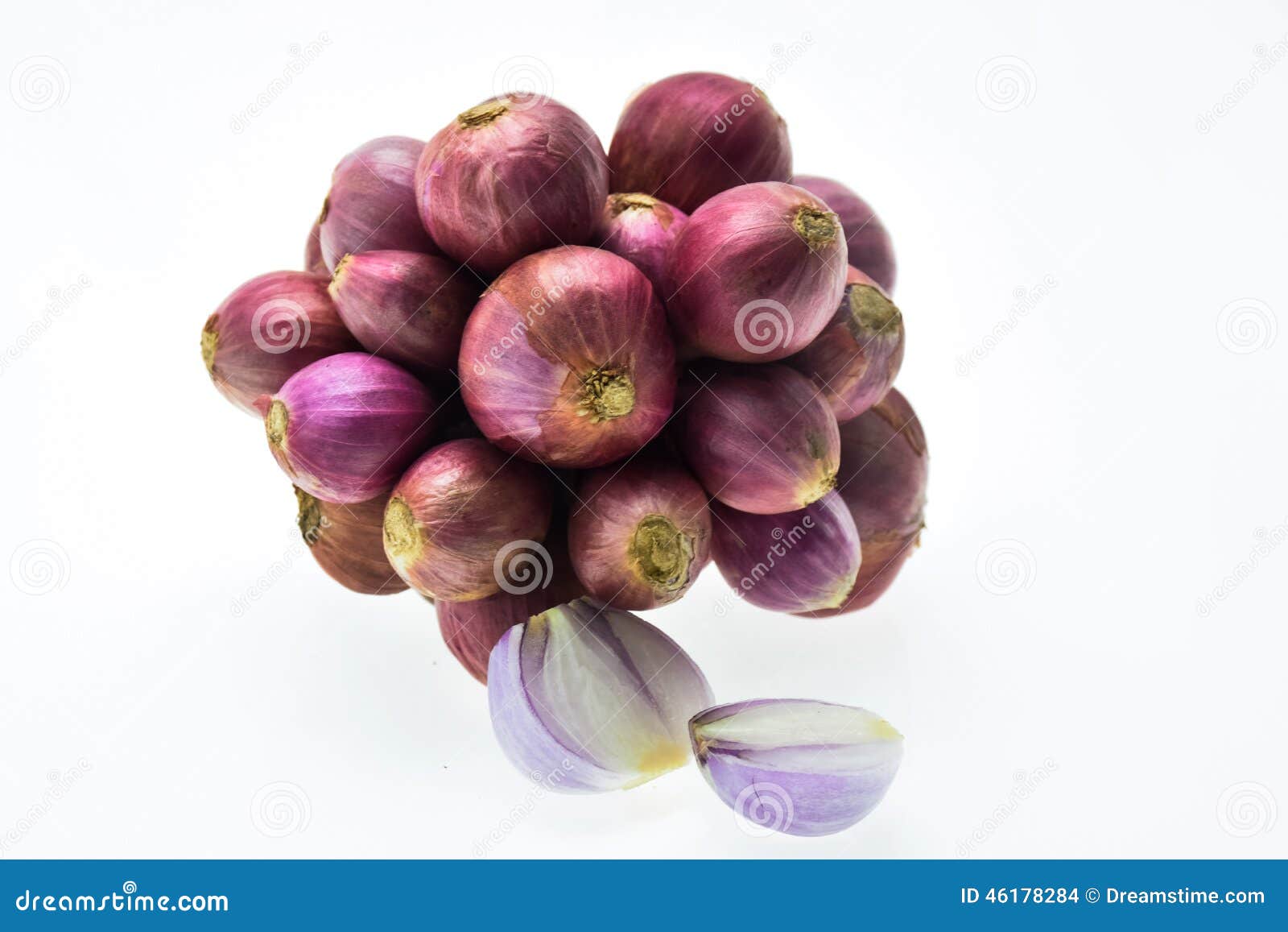 Shallots on White Background Stock Photo - Image of fresh, ingredient ...