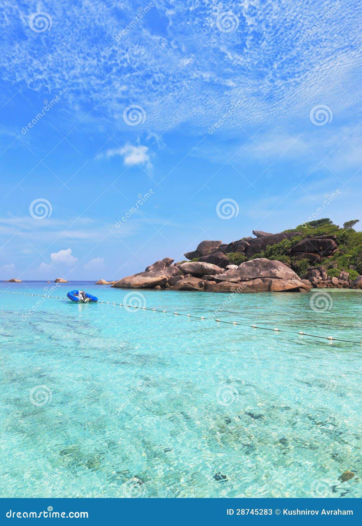 Rope With Floats Lies In The Pool Clear Water Royalty-Free Stock Image ...