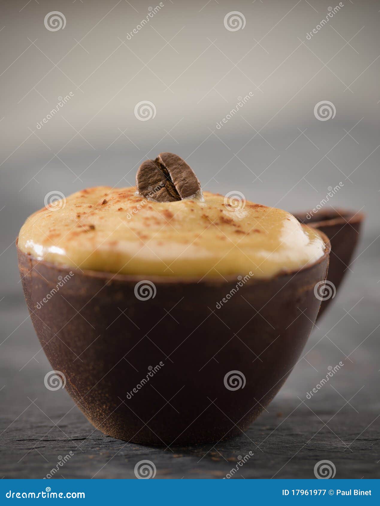 Shallow Coffee Mousse in a Dark Chocolate Cup Stock Image - Image of ...